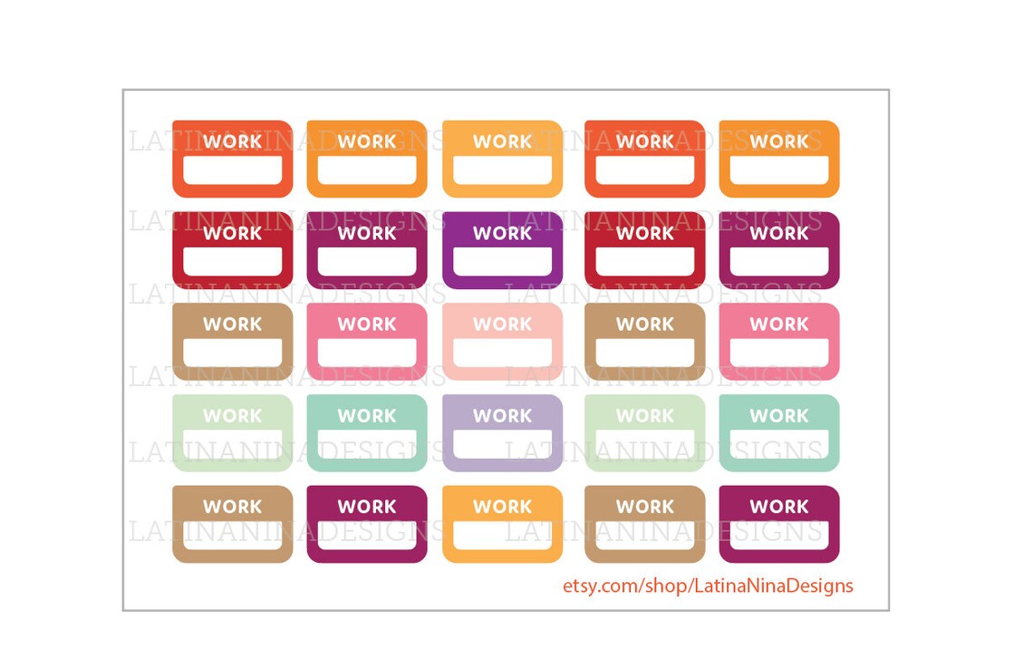 Work Stickersplanner Stickers Planner Supplies Work Day - Etsy