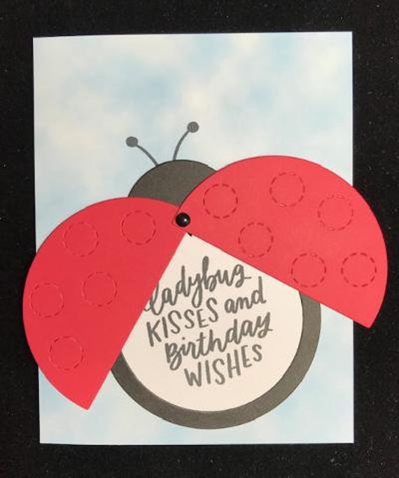 Paper & Party Supplies Greeting Cards Paper Embroidered ladybird ...