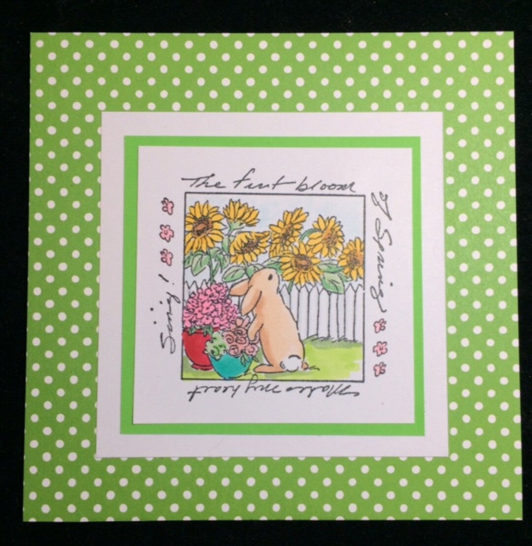 Spring Bunny Friendship Greeting Card - Etsy