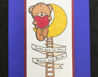 PRINTABLE Valentine Card I Love You to the Moon and Back - Etsy