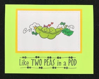 Valentines Day Card Two Peas in a Pod Card - Etsy
