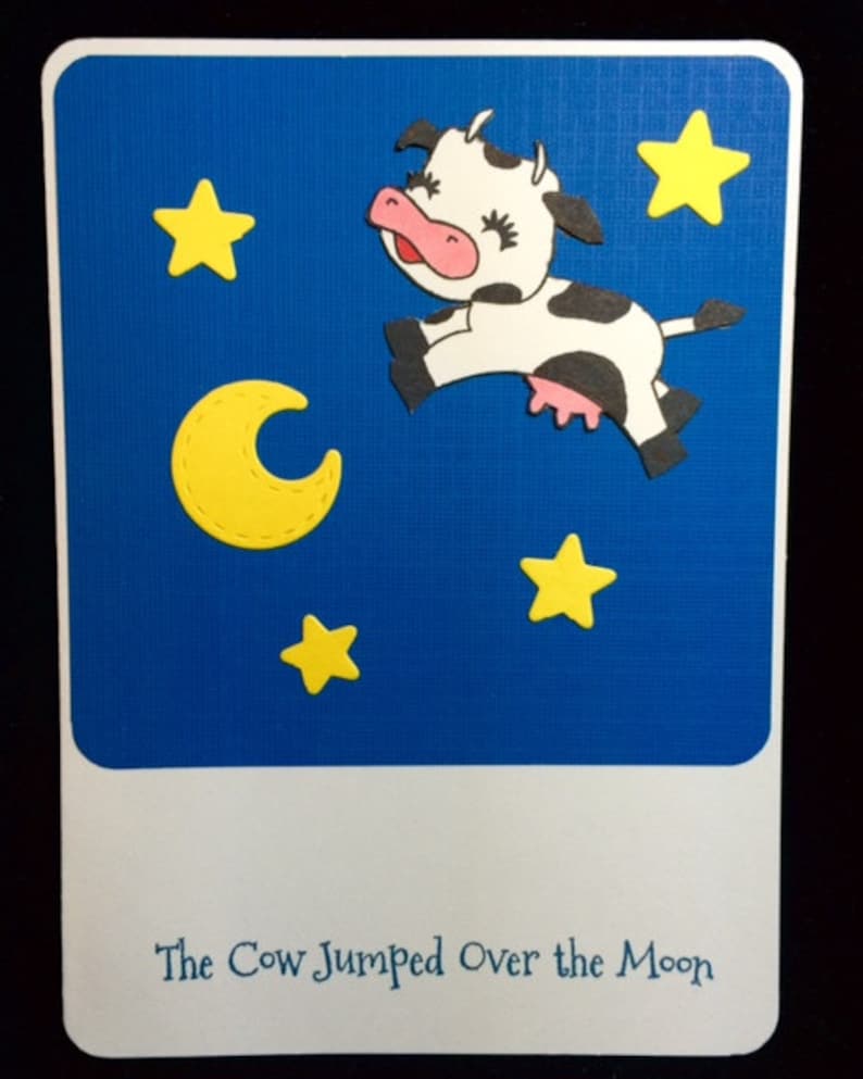 The Cow Jumped Over the Moon Baby Greeting Card - Etsy