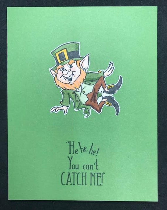 Catch Me If You Can Leprechaun St Patrick's Day Greeting | Etsy