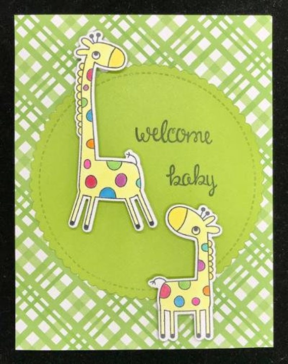 Welcome Baby Giraffe Greeting Card | Etsy