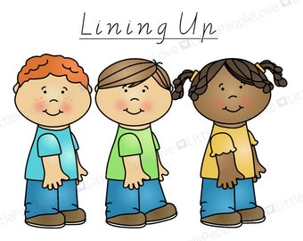 Children Line Up Clipart