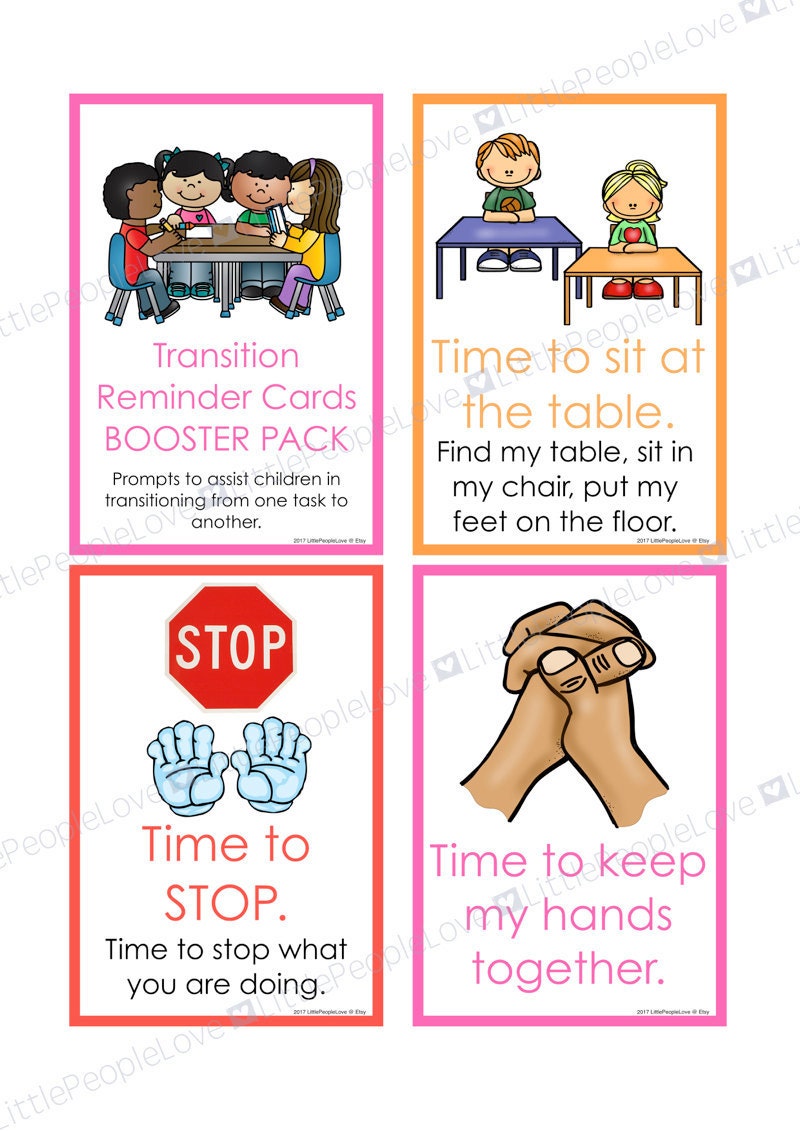 Transition Reminder Cards-booster PACK - Etsy
