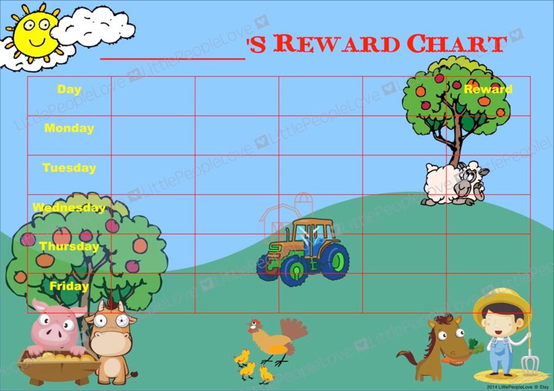 Farm Reward Chart - Etsy