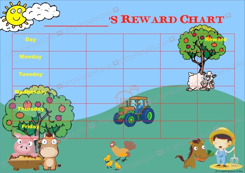 Farm Reward Chart - Etsy