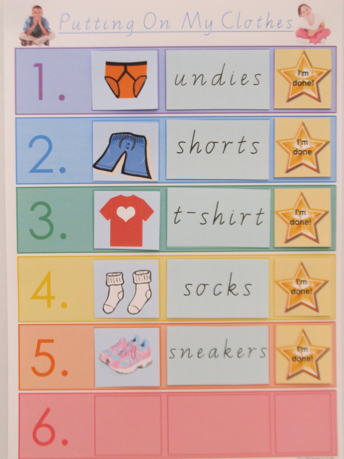 Putting on My Clothes Routine Chart - Etsy