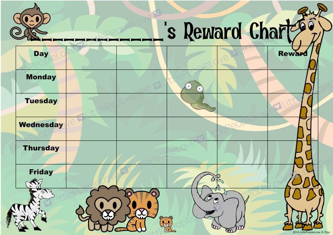 Jungle Reward Chart - Etsy