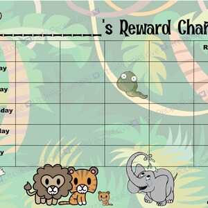 Jungle Reward Chart - Etsy
