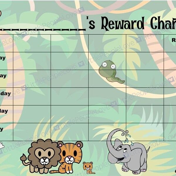 Jungle Reward Chart - Etsy