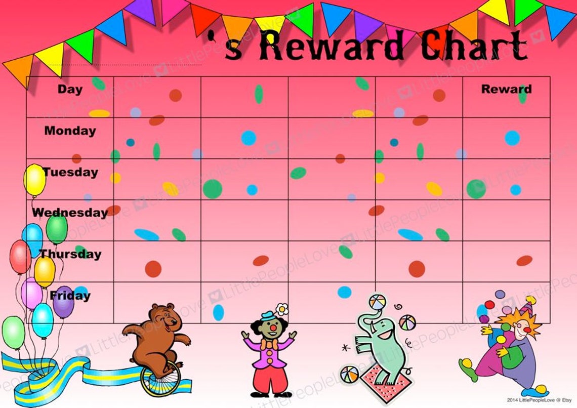 Circus Reward Chart - Etsy