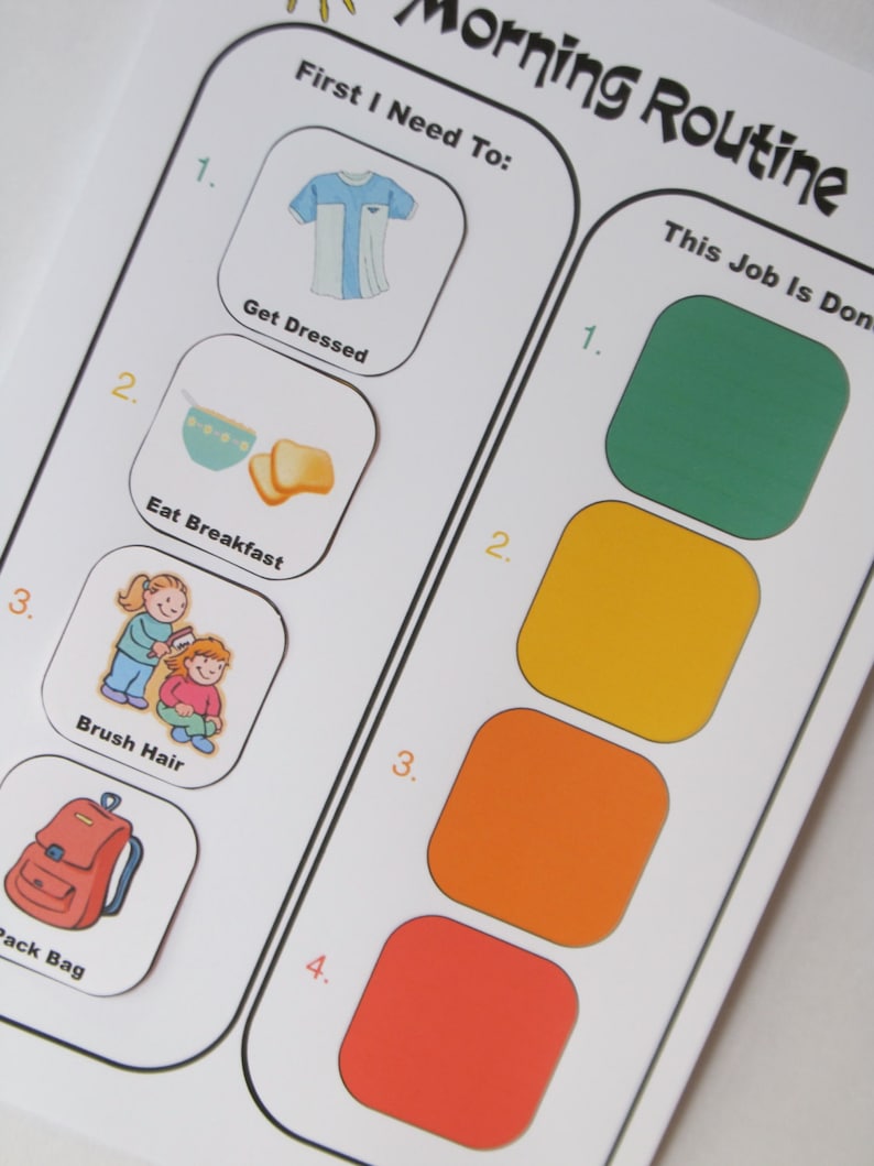 Morning Routine Chart - Etsy