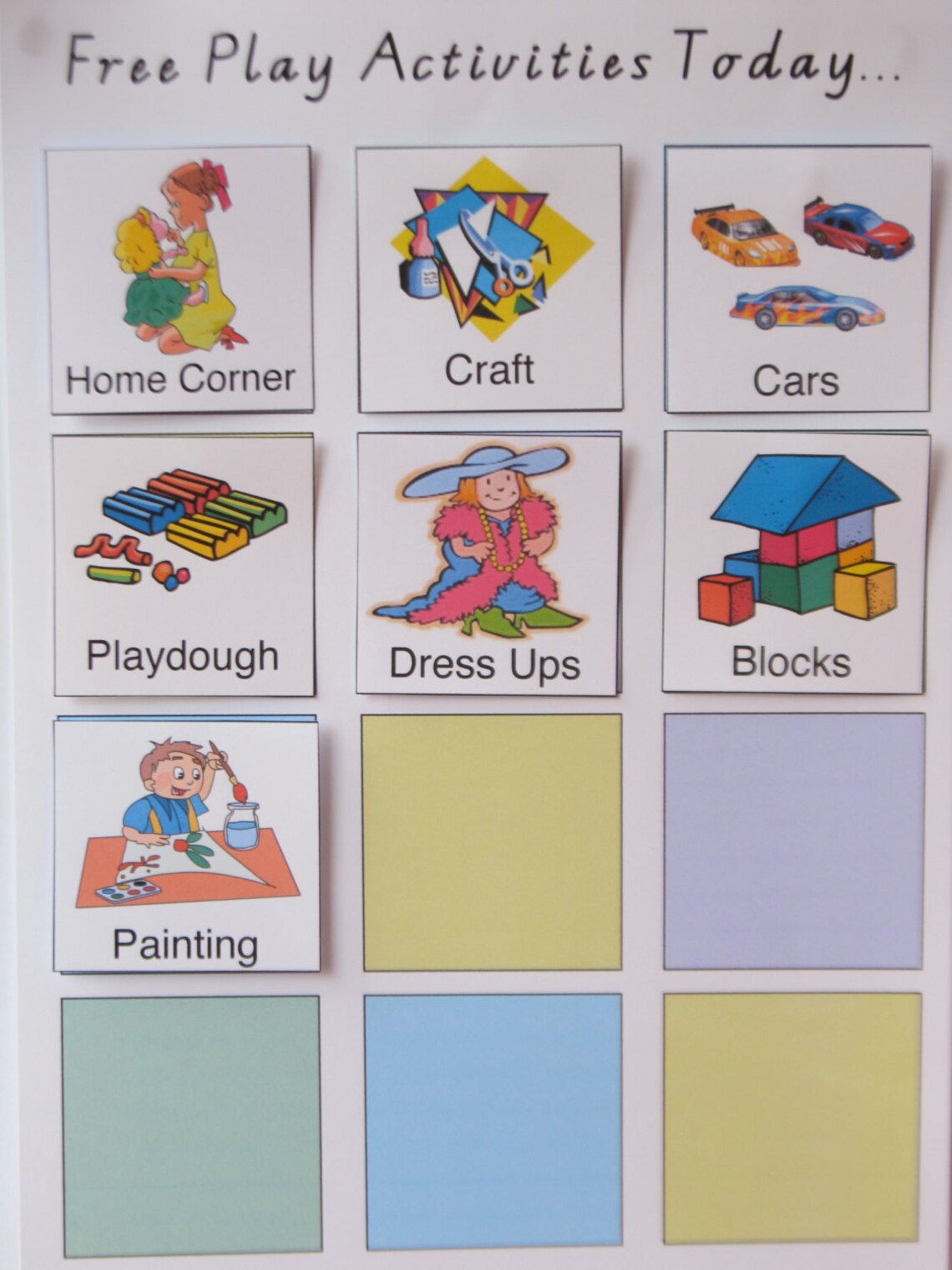 Free Choice Visual Timetable - Etsy