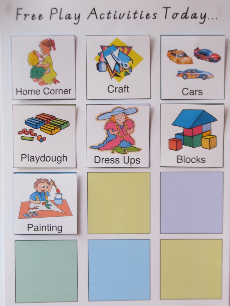 Free Choice Visual Timetable - Etsy