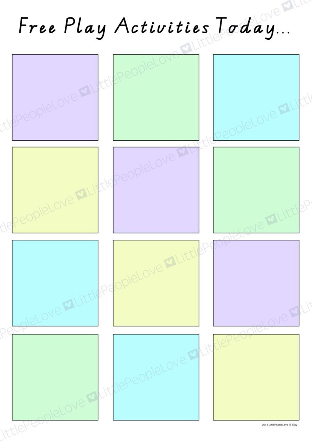 Free Choice Visual Timetable - Etsy