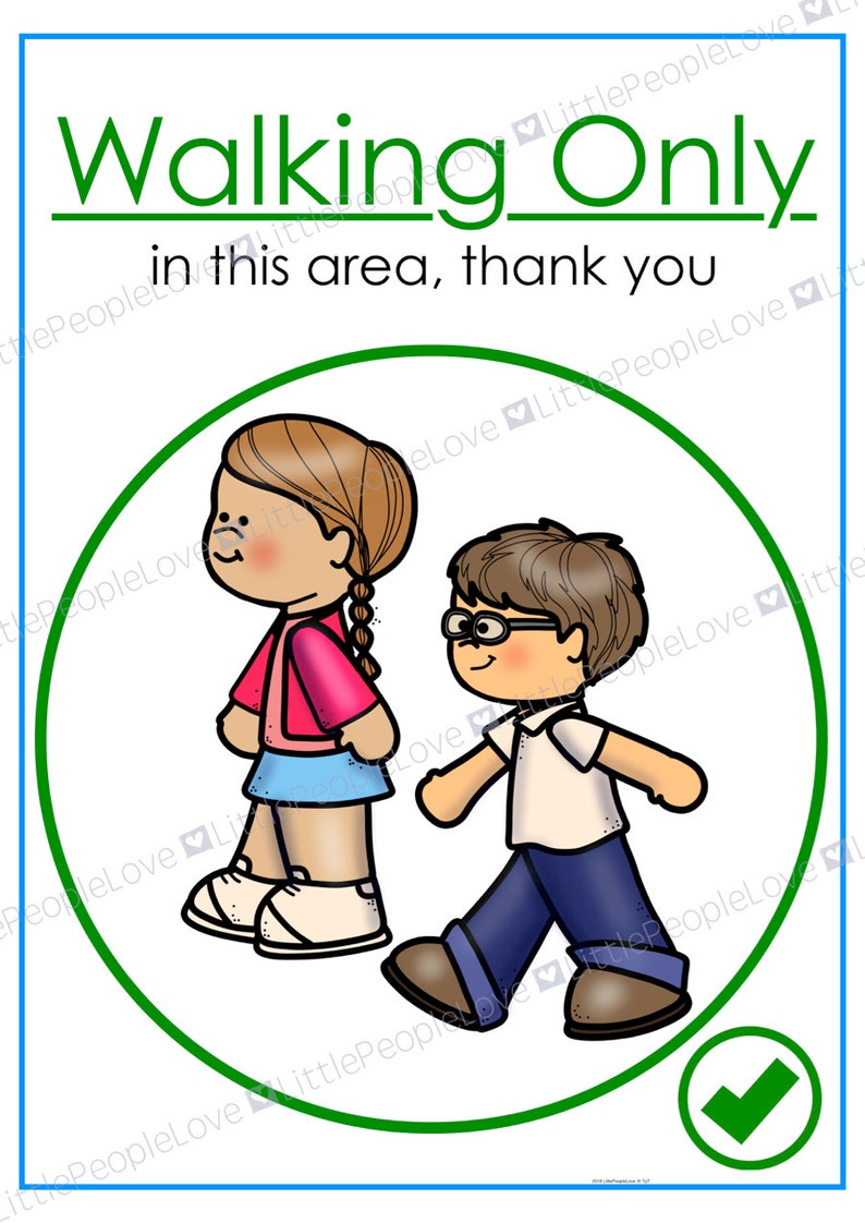No Running/walking Only Classroom Posters - Etsy