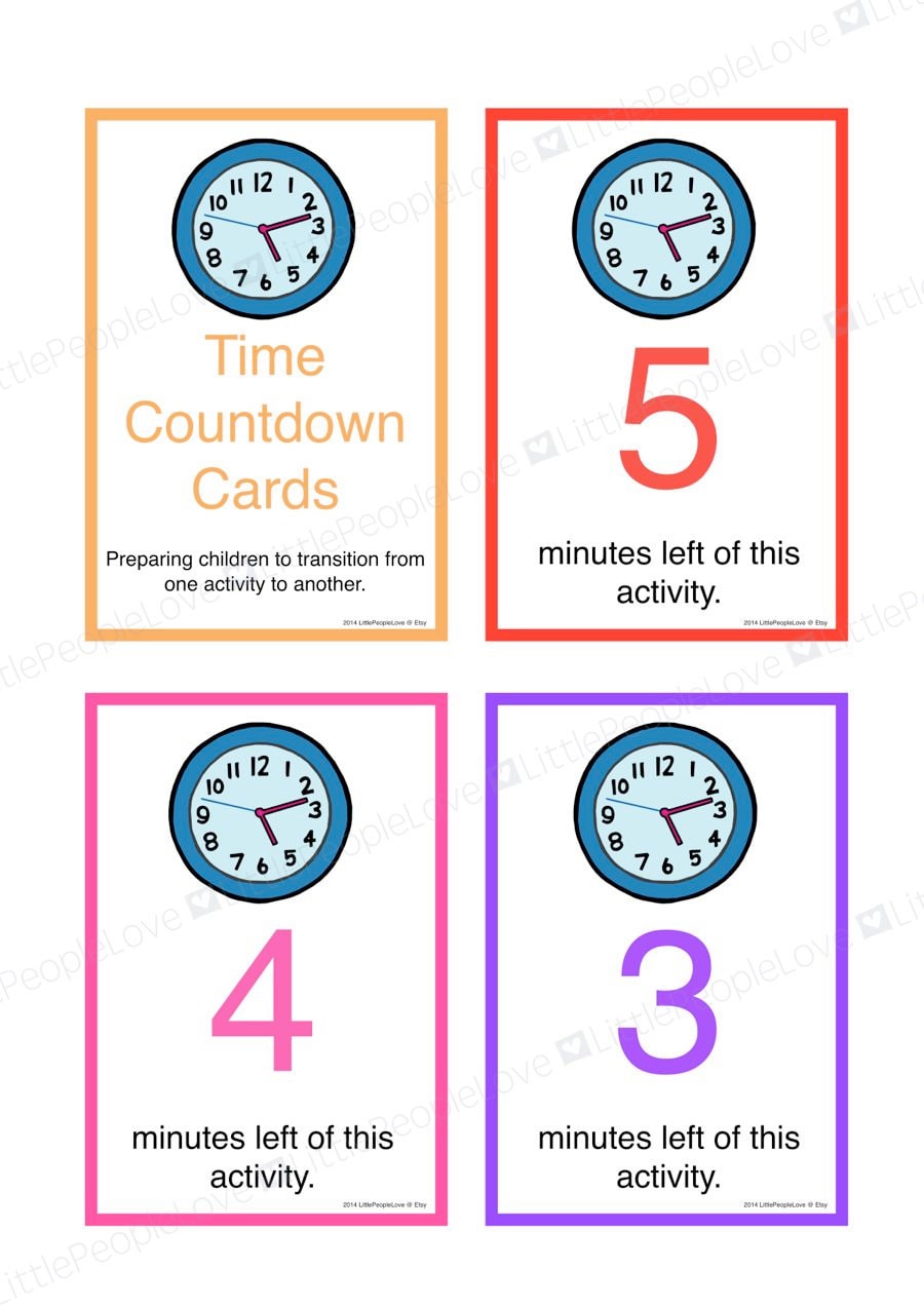 Time Countdown Cards - Etsy