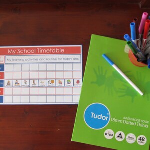 My School Timetable (green/red) - Etsy