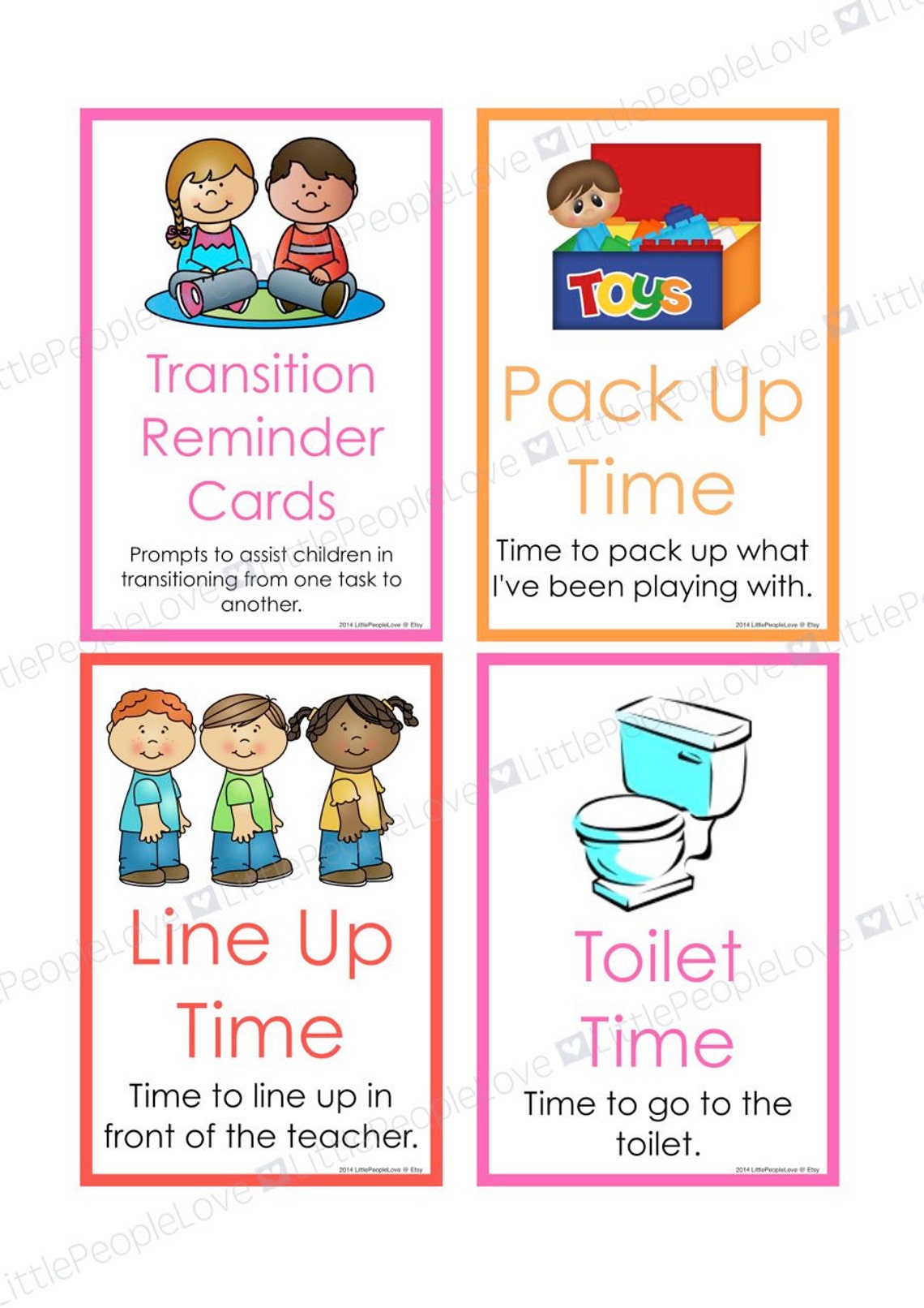 Transition Reminder Cards - Etsy