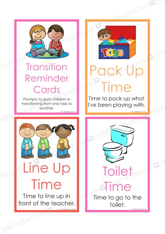 Transition Reminder Cards | Etsy