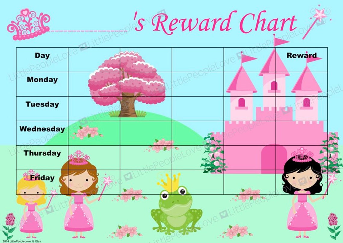 Princess Reward Chart - Etsy