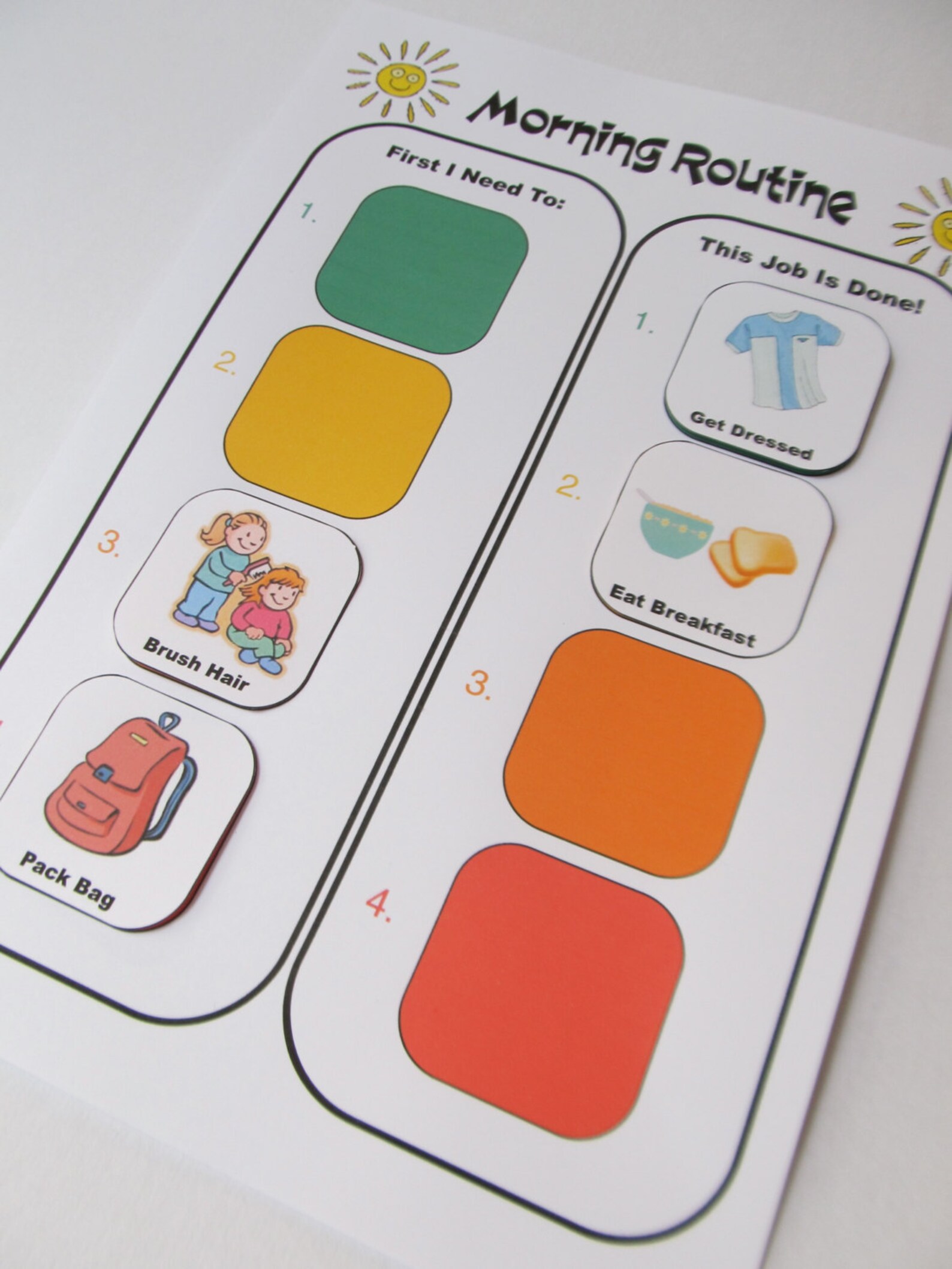 Morning Routine Chart - Etsy