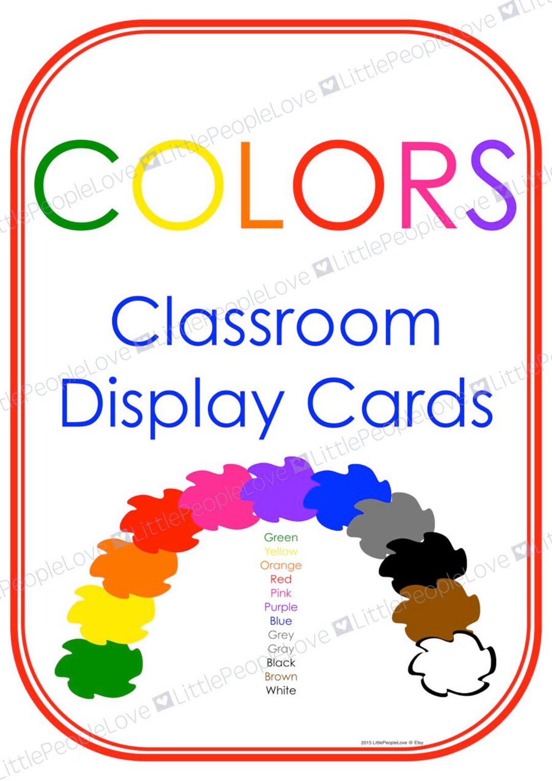 Colors Classroom Display Cards - Etsy