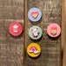 Hand Painted Wooden Magnets With Decoupaged Puffy Stickers and Glitter ...
