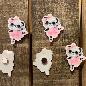 Prancing Pandas Ballerina Magnets - Panda Bear in Pink Tutu Dancing ...