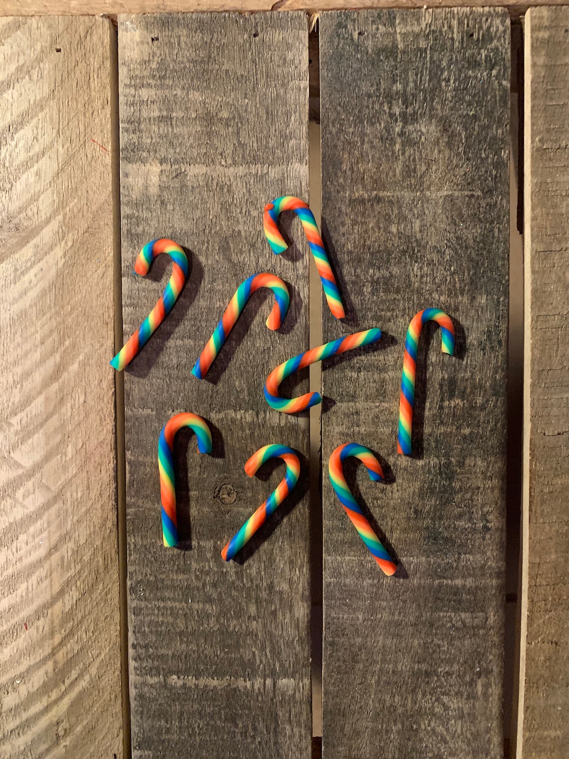 Set of 8 Rainbow Candy Canes Colorful Artificial Candy Canes | Etsy