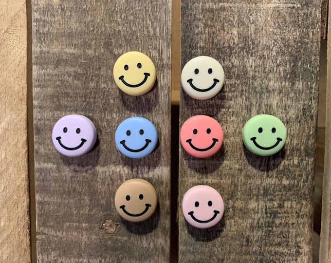 Happy Face Magnets Pastel Happy Face Magnet Set Strong - Etsy