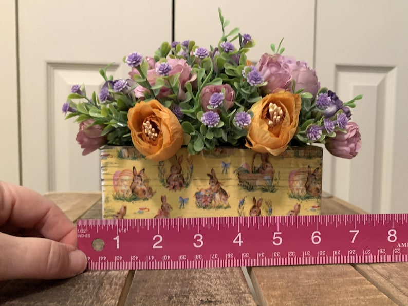 Shabby Chic Decoupaged Easter Bunny Box With Artificial Flowers ...