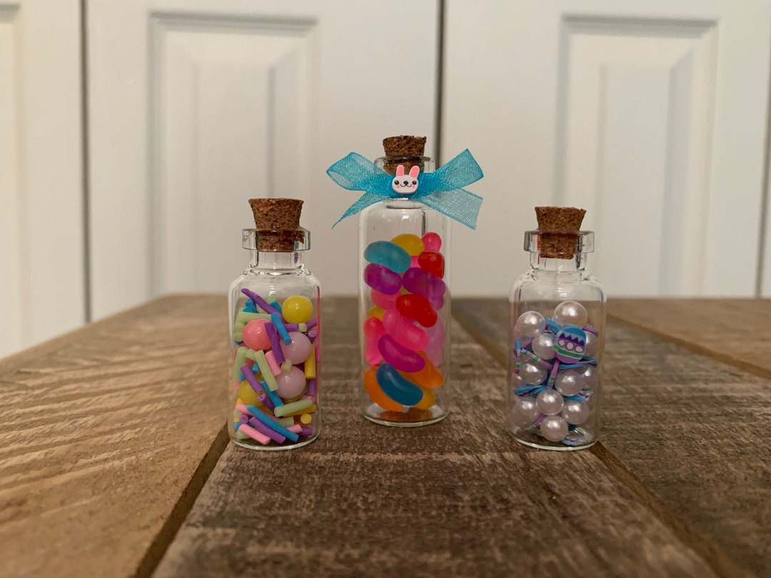 Miniature Candy Jars - VERY Small Jars With Cork Tops and Artificial ...