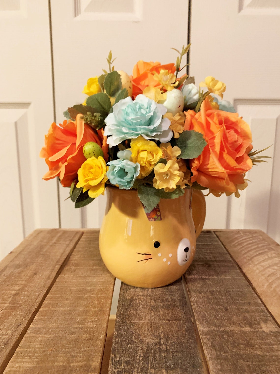 Bright Bunny Floral Arrangement Spring Arrangement in Rabbit - Etsy