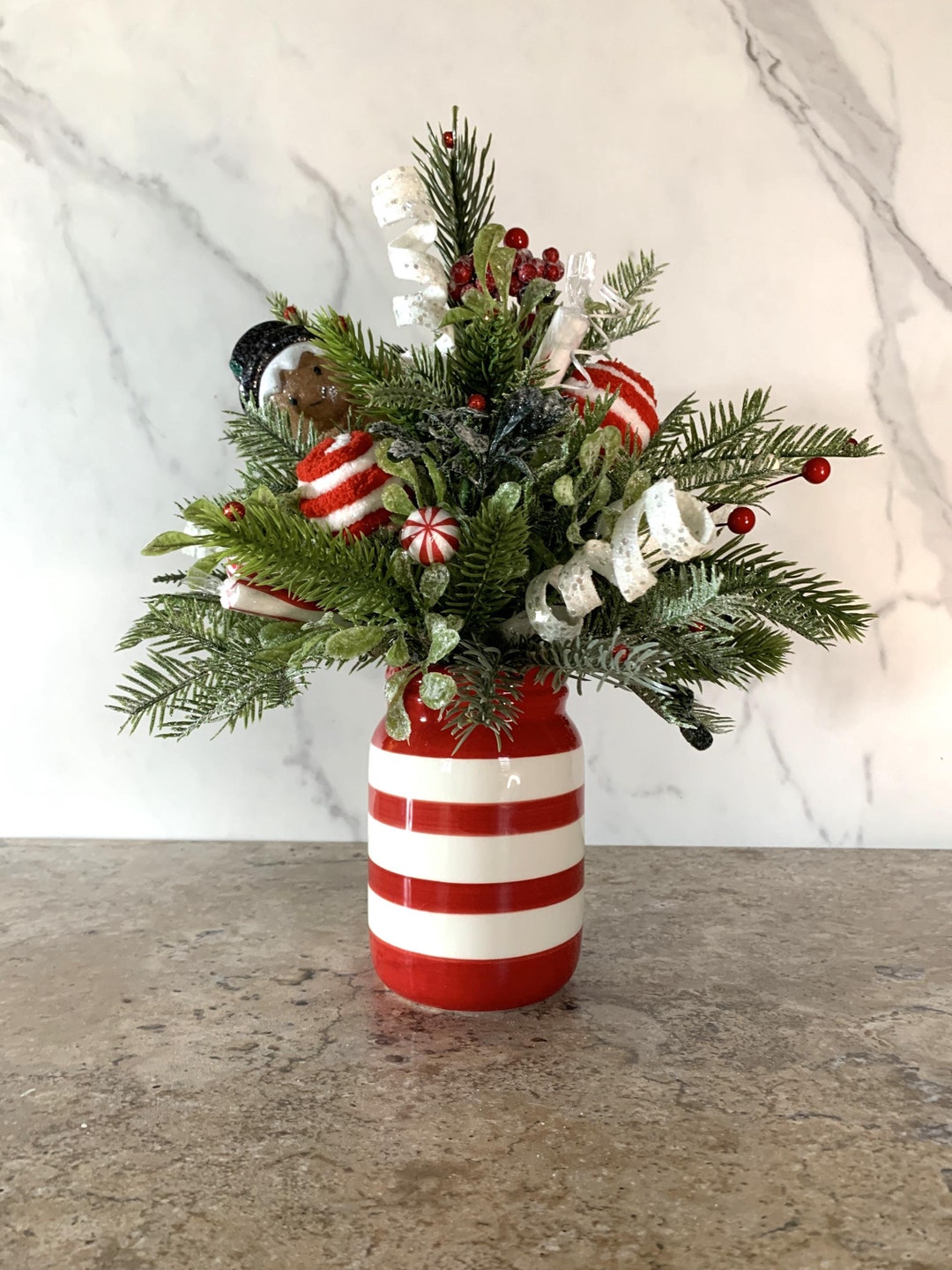 Whimsical Artificial Arrangement With a Gingerbread Man and Various ...