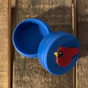 Tiny Cardinal Hand Painted Pill Box - Etsy