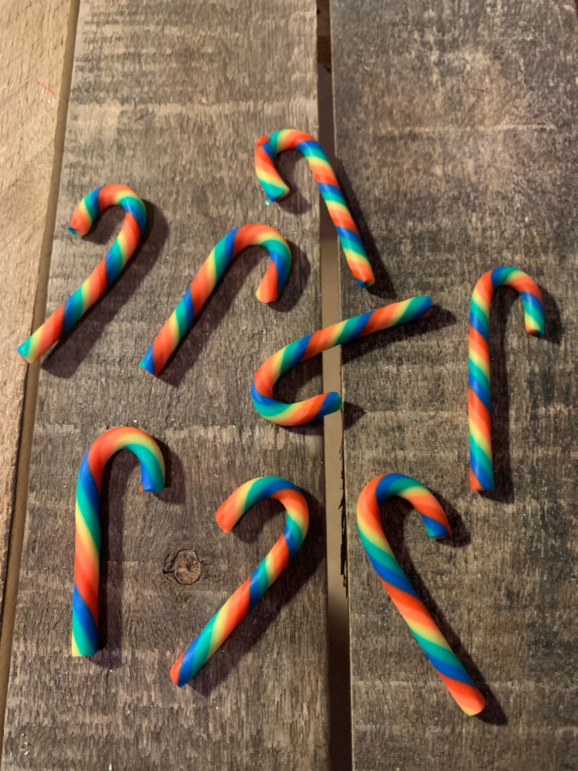 Set of 8 Rainbow Candy Canes Colorful Artificial Candy Canes - Etsy