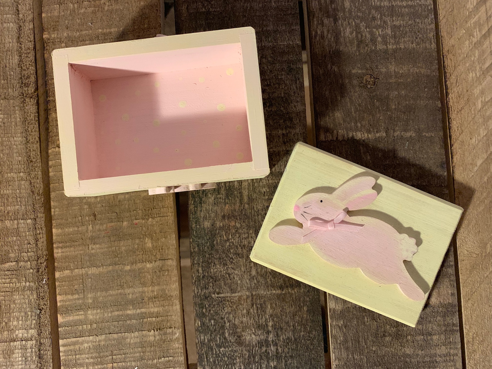 Hand Painted Easter Bunny Trinket Box - Etsy