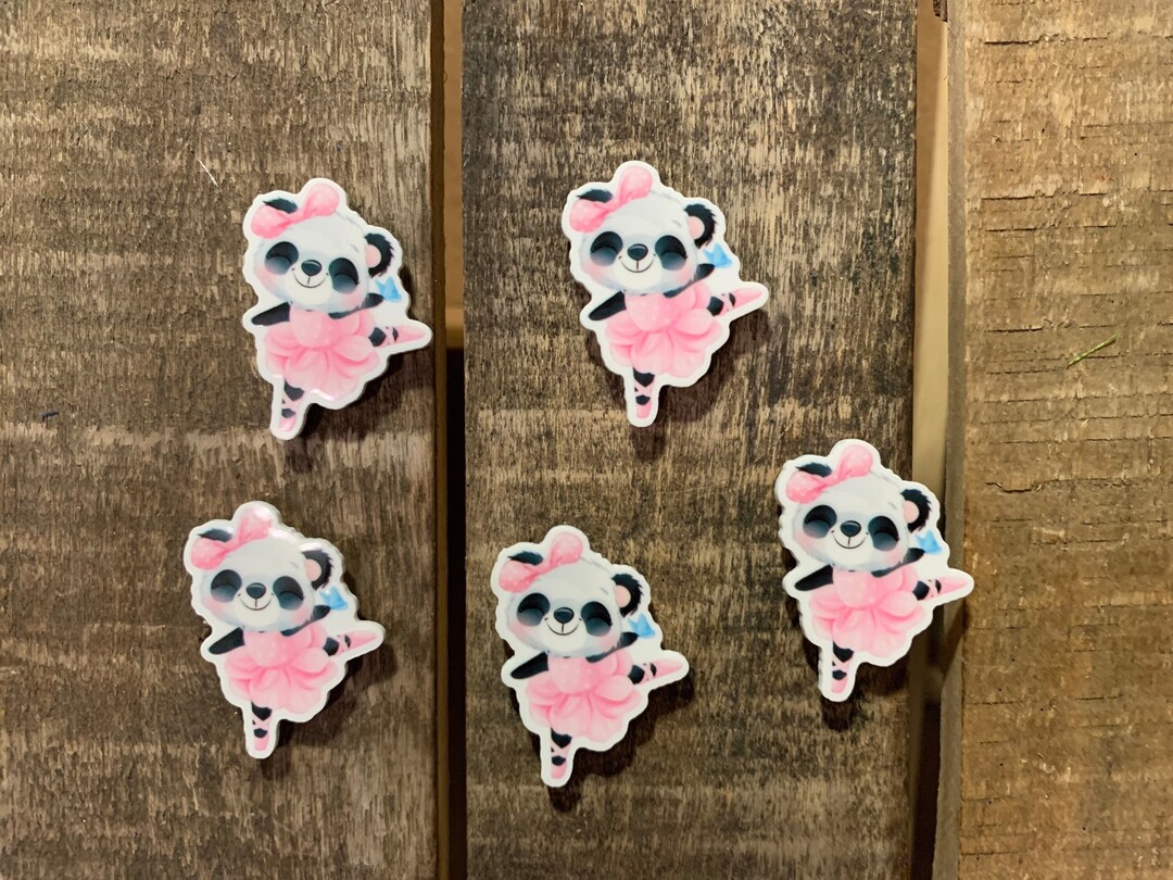 Prancing Pandas Ballerina Magnets - Panda Bear in Pink Tutu Dancing ...