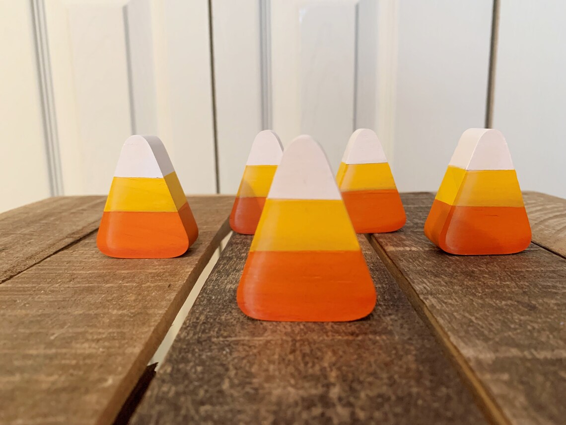 Hand Painted Candy Corn Made of Wood Halloween Candy Corn - Etsy