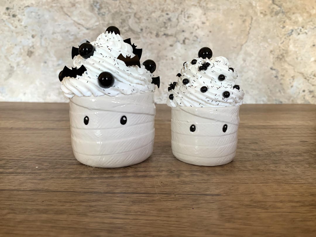 Mummy Fake Bakes - Ceramic Mummies With Artificial Whipped Cream and ...