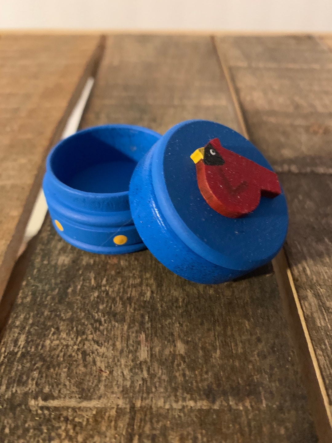 Tiny Cardinal Hand Painted Pill Box - Etsy