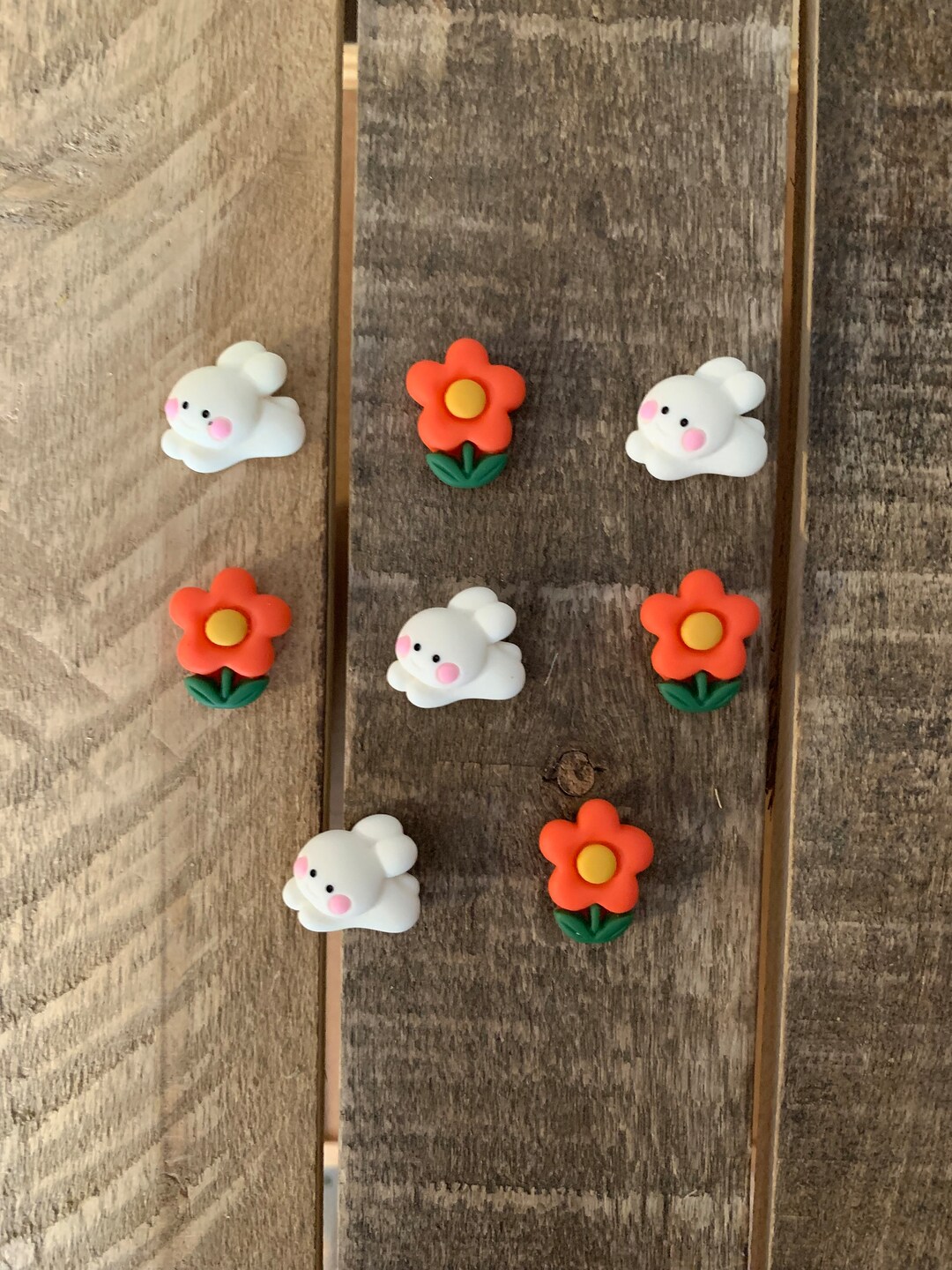 Spring Magnets Bunnies and Flowers Animal Magnets Rare Earth Magnets ...