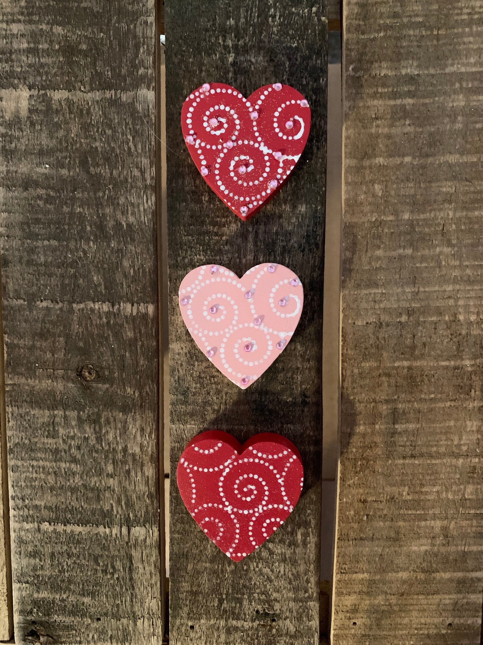 Hand Painted Valentine's Day Hearts Hearts with Sparke | Etsy