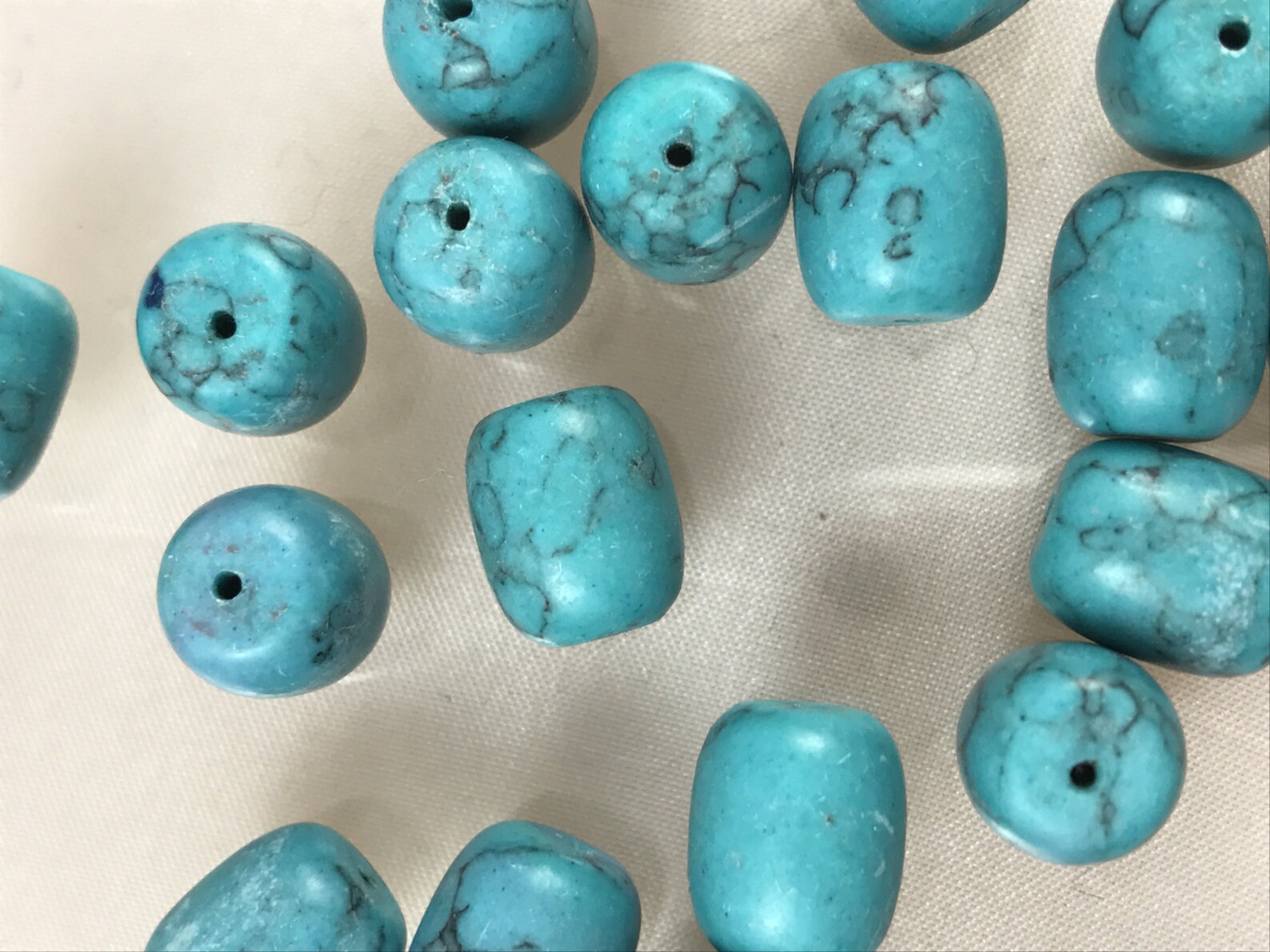 Turquoise Colored Glass Oval/barrel Shaped Beads 31 Piece - Etsy