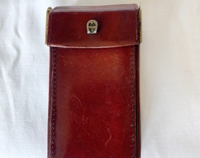 Vintage Etienne Aigner Cigarette Case Dark Maroon Hardside Leather ...