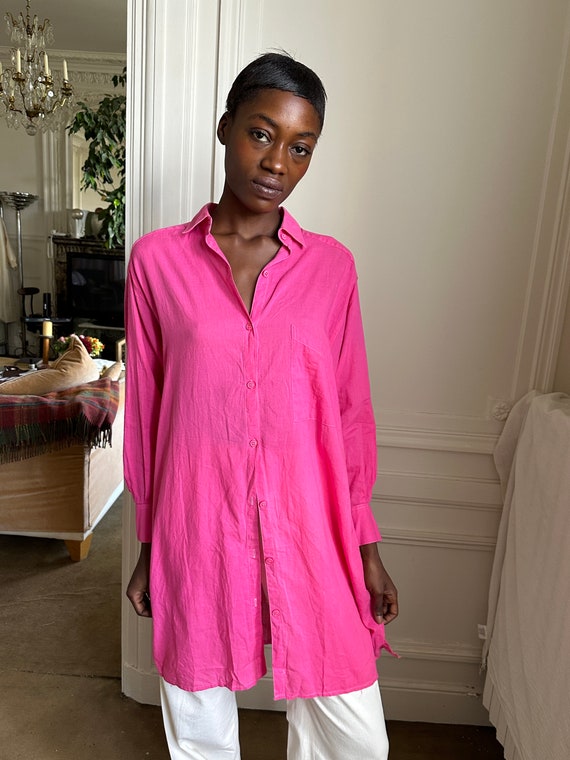 1970s Mic Mac Saint Tropez tunic, bright pink cotton,… - Gem