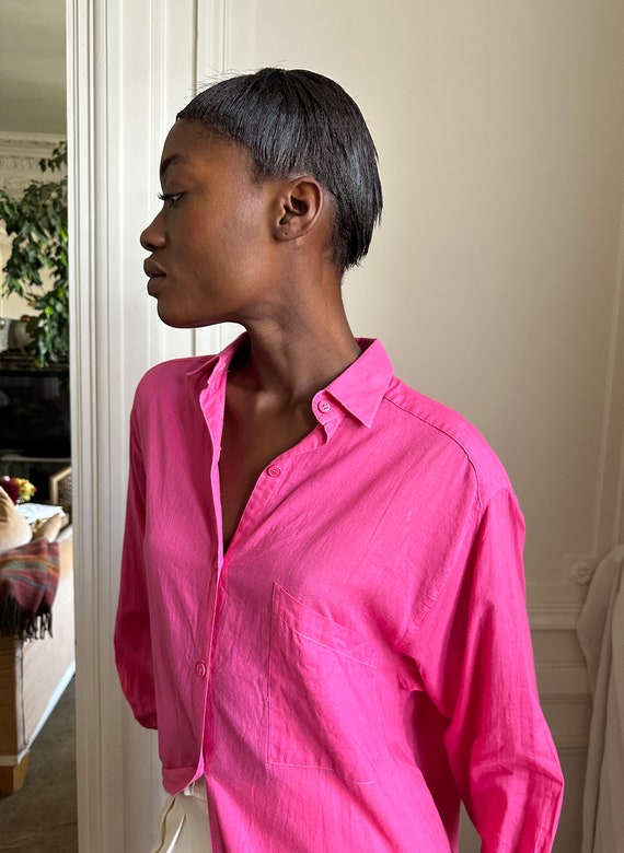 1970s Mic Mac Saint Tropez tunic, bright pink cotton,… - Gem